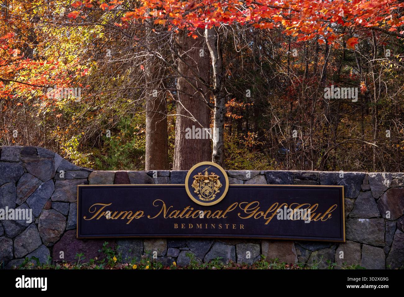 BEDMINSTER, NJ - NOVEMBER 01: A general view of a sign for Trump ...