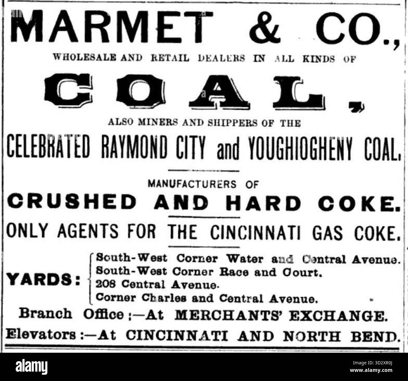 Otto Marmet's MARMET & CO - Coal advertisement Stock Photo - Alamy