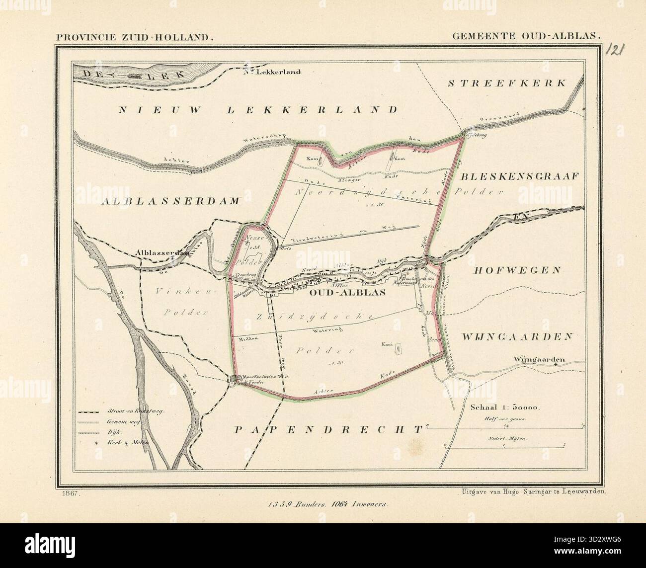 Oud-Alblas, Gemeenteatlas van Nederland Stock Photo - Alamy