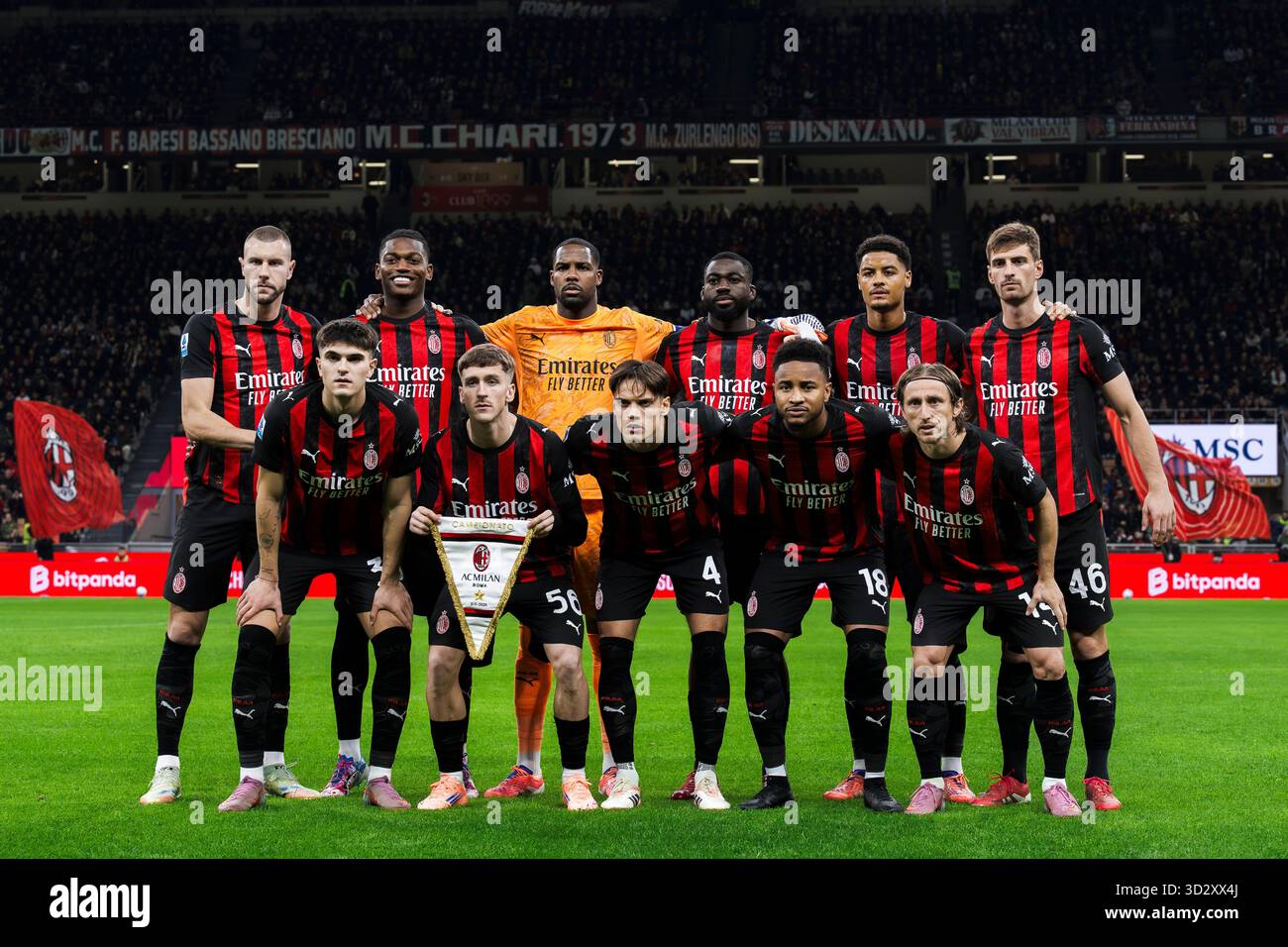 Players of AC Milan pose for a team photo prior to the Serie A football ...