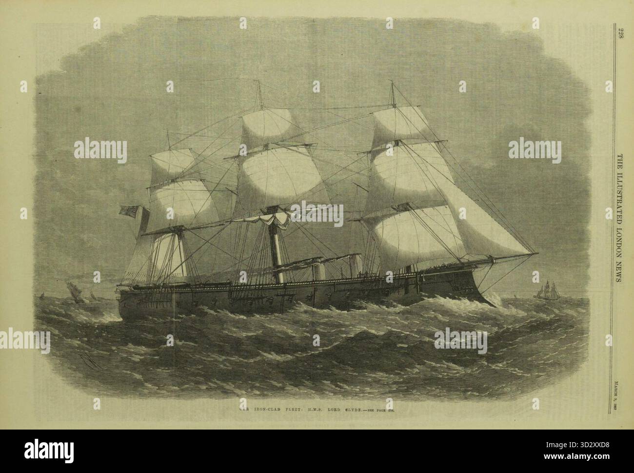 Our Iron-Clad Fleet, HMS Lord Clyde - ILN 1867 Stock Photo - Alamy