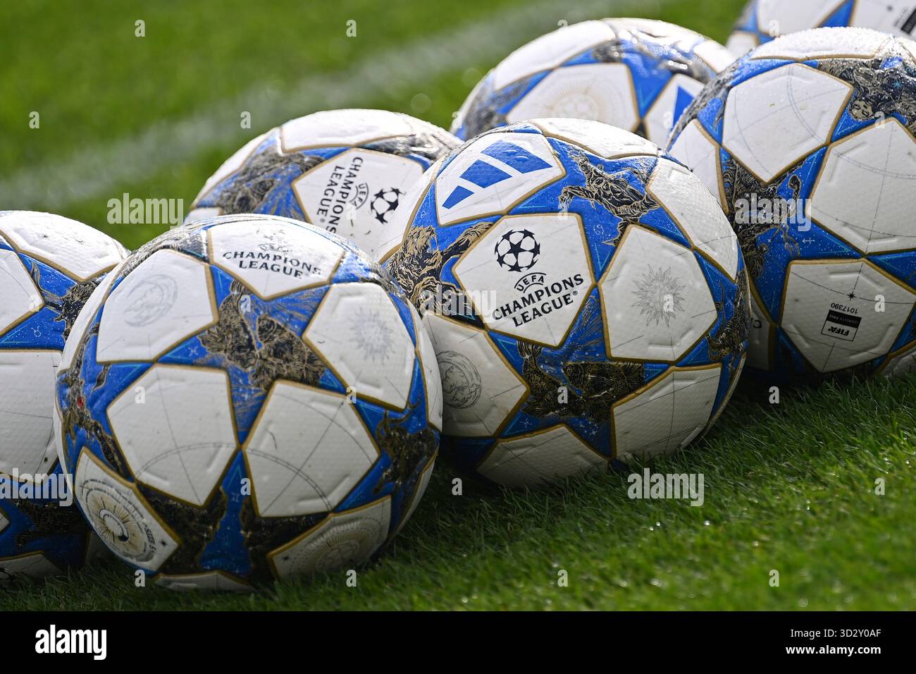 adidas balls, official match balls. Close-up. Final training on ...