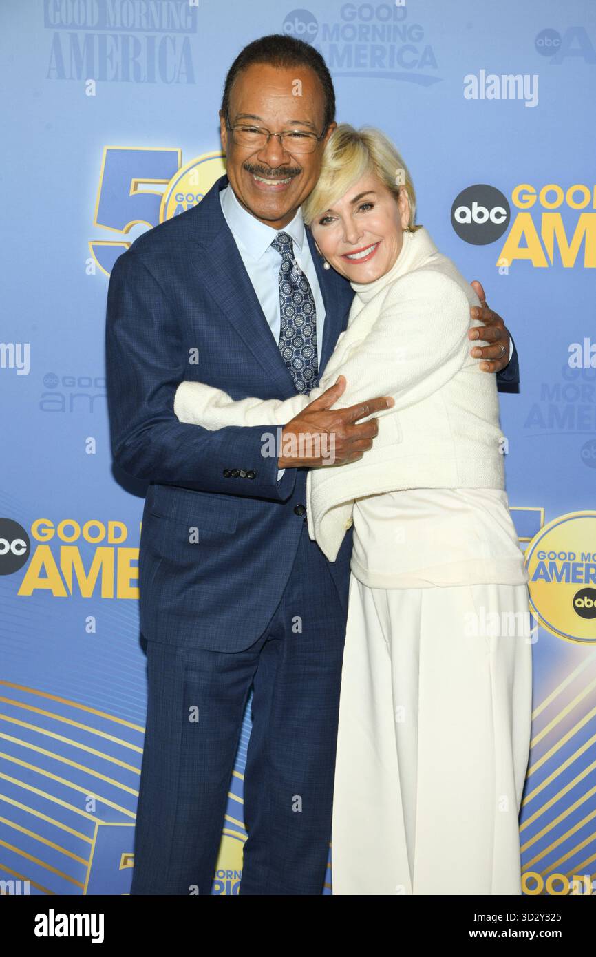 Spencer Christian and Lisa McRee attend the "Good Morning America" 50th ...