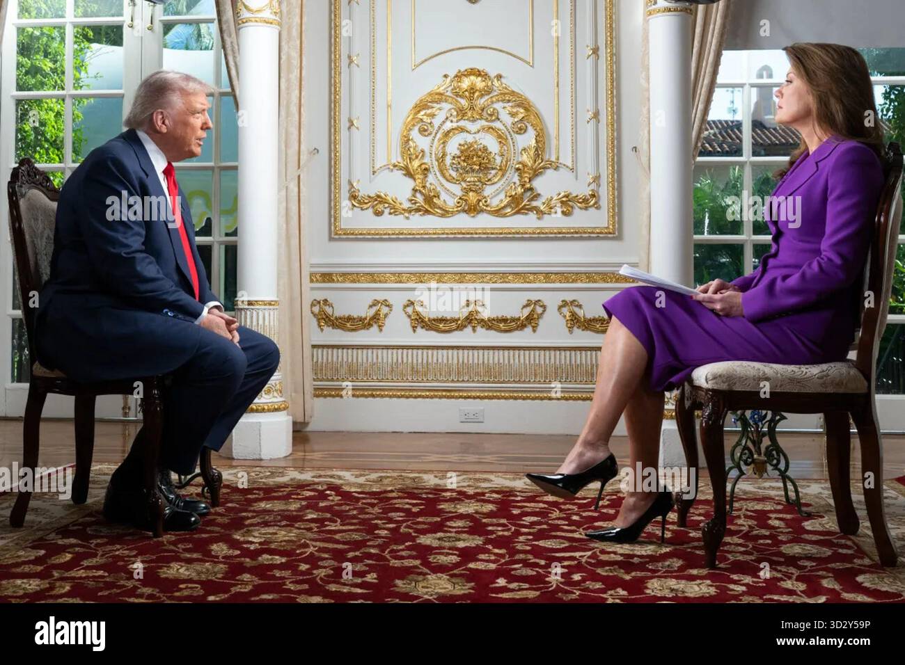 U.S. President Donald Trump sits down with journalist Norah O’Donnell ...