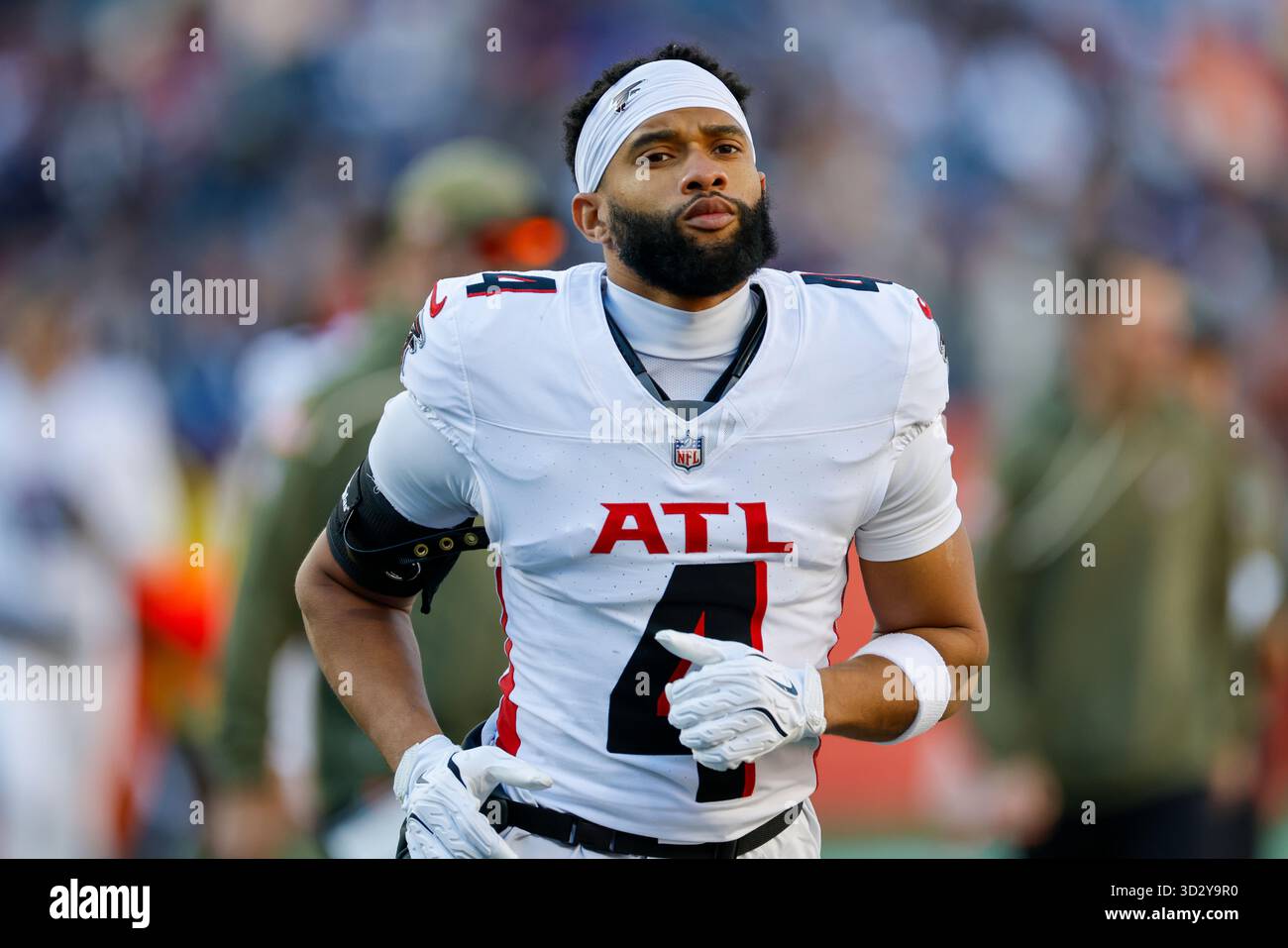 Atlanta Falcons wide receiver KhaDarel Hodge (4) reacts during the ...