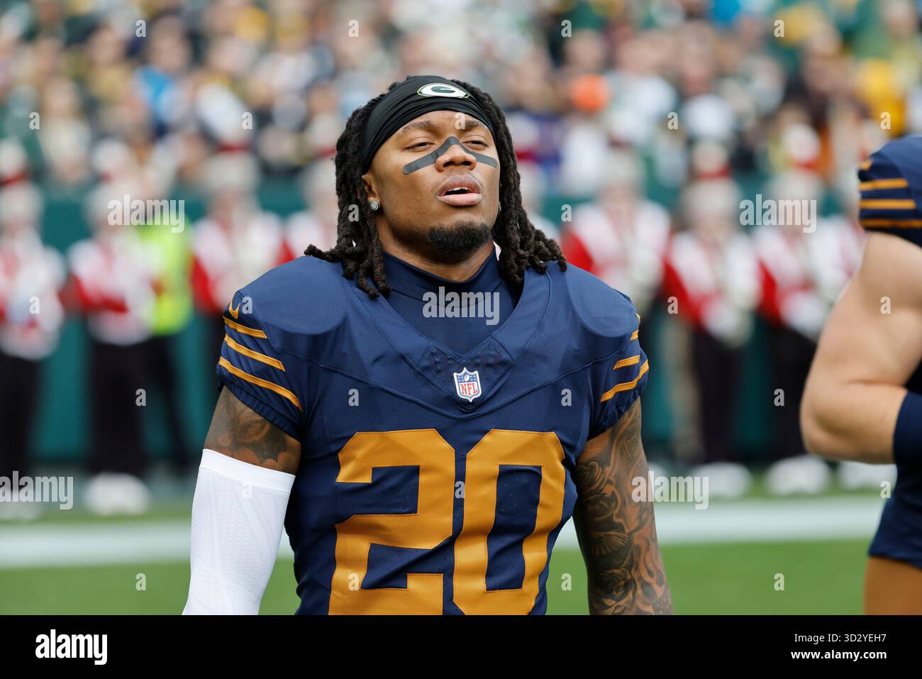 Green Bay Packers safety Javon Bullard (20) before an NFL football game ...