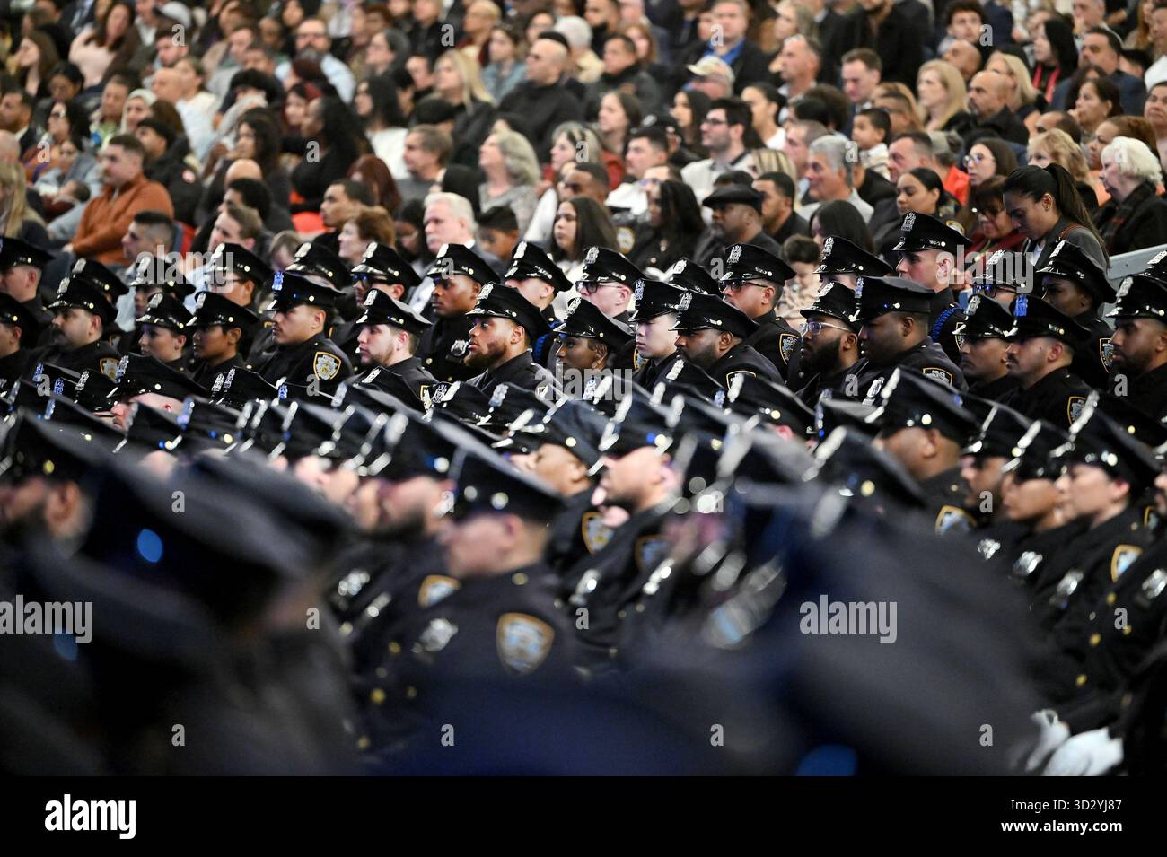 Members of a class of 462 NYPD cadets attend the City Police Academy ...