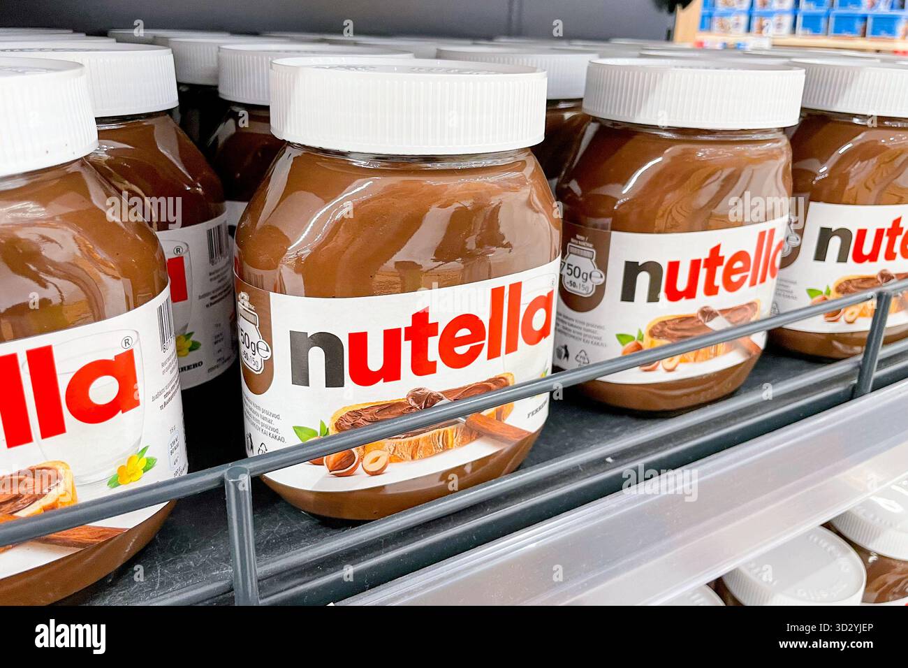 Bar, Montenegro, 17 October 2025, Nutella chocolate spread in the ...