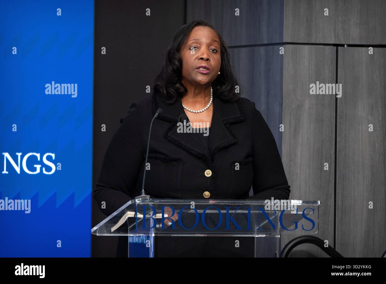 Lisa Cook, a Federal Reserve Board of Governors member, speaks during ...