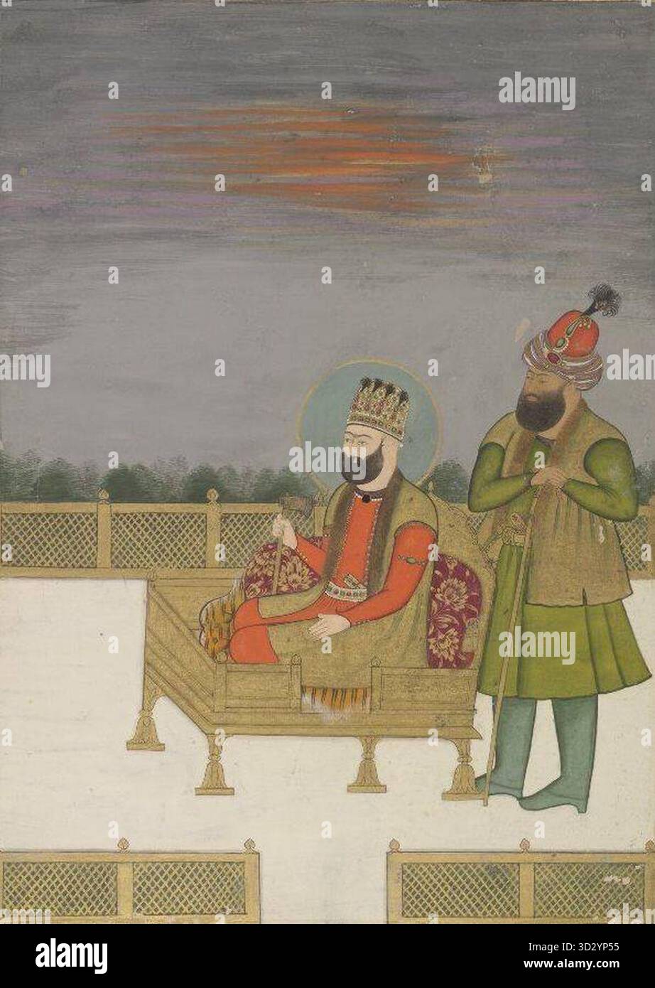 Painting of Ahmad Shah Abdali and his grand wazir Shah Wali Khan, ca ...