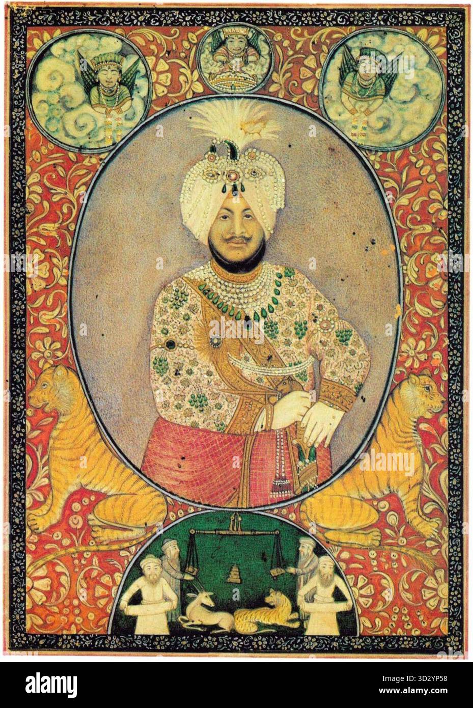 Painting of a Sikh ruler, perhaps the Maharaja of Patiala (Rajinder ...