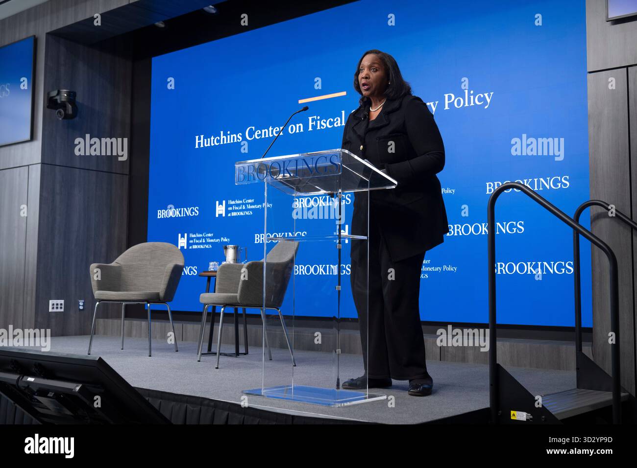 Lisa Cook, a Federal Reserve Board of Governors member, speaks during ...