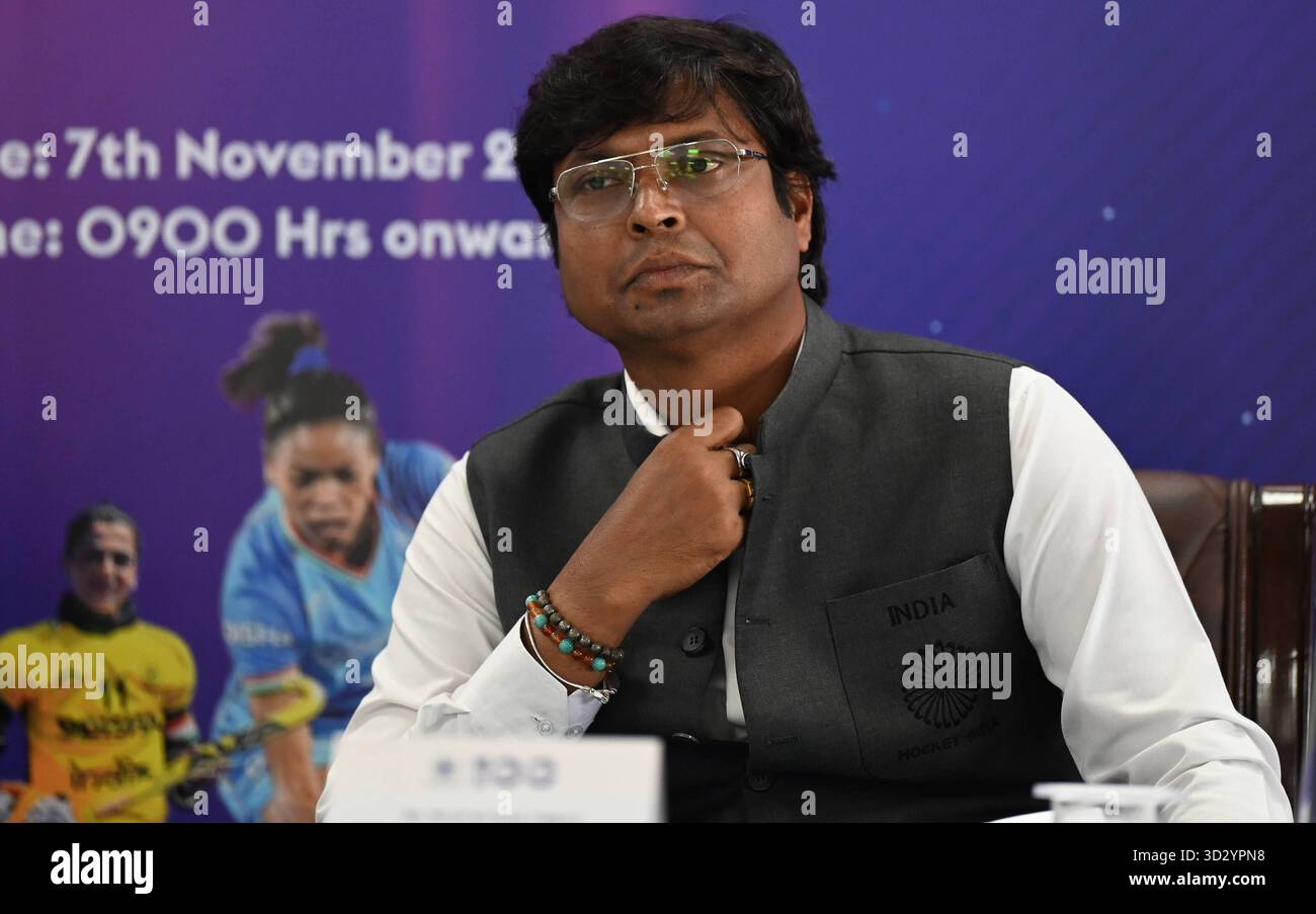 NEW DELHI, INDIA - NOVEMBER 3: Hockey India President Dr. Dilip Tirkey ...