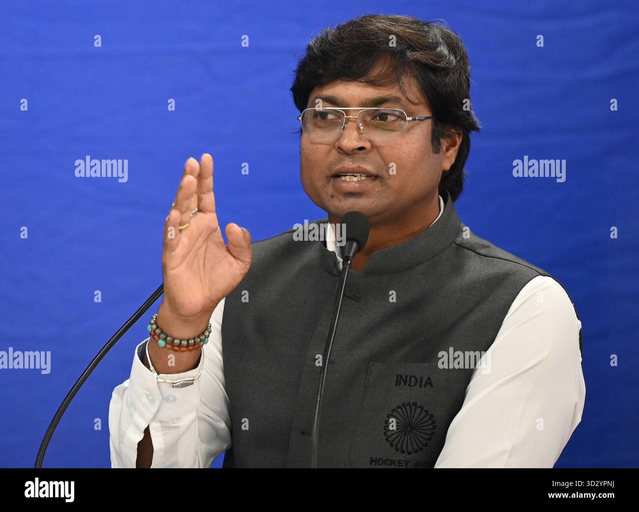NEW DELHI, INDIA - NOVEMBER 3: Hockey India President Dr. Dilip Tirkey ...