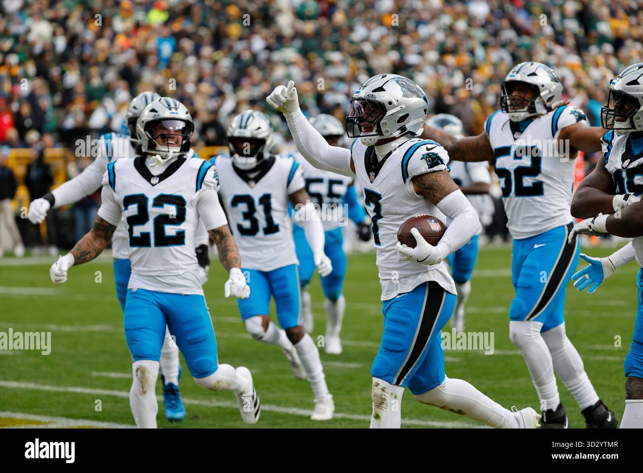 Carolina Panthers safety Tre'von Moehrig (7) during an NFL football ...