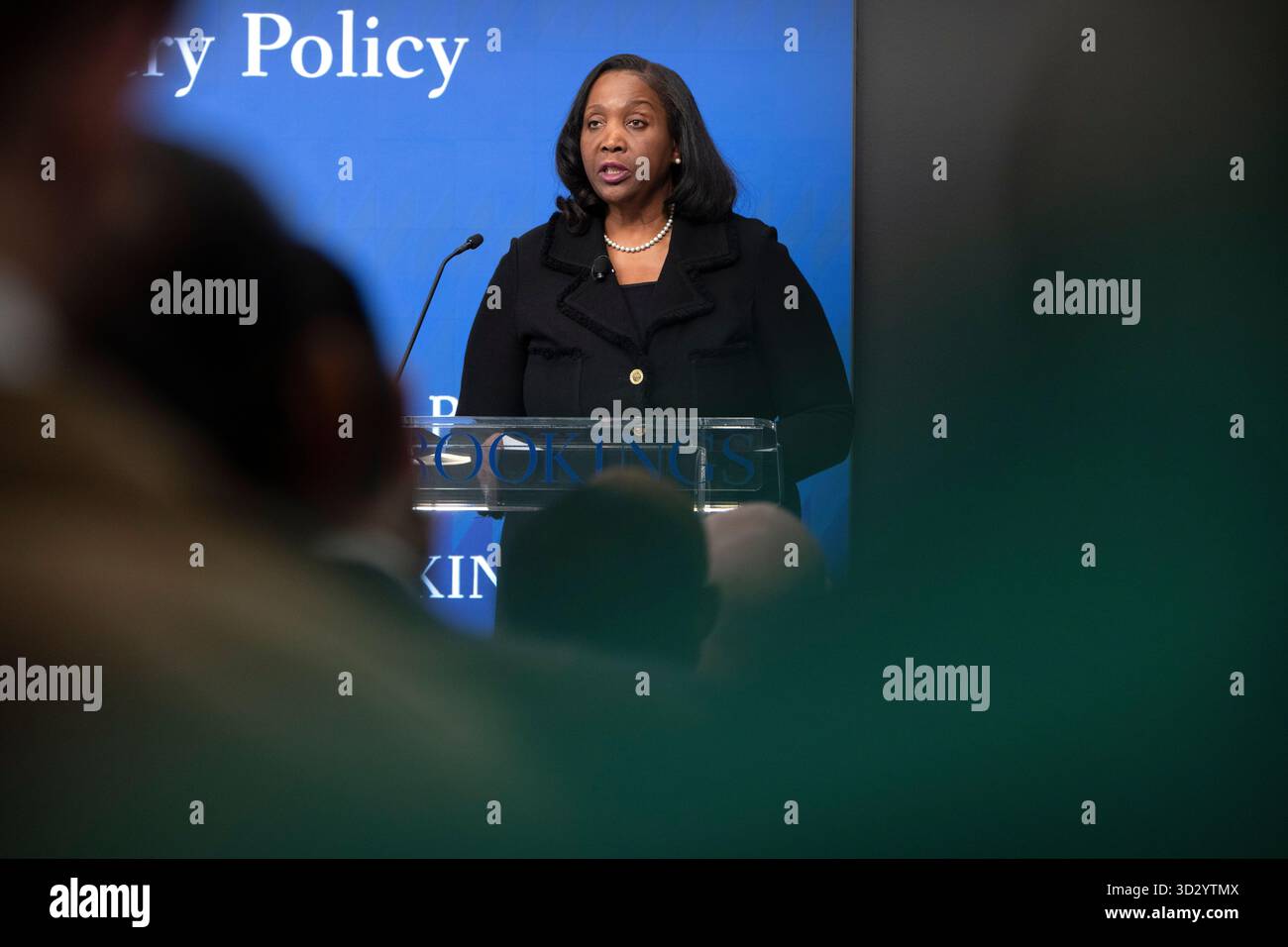 Lisa Cook, a Federal Reserve Board of Governors member, speaks during ...