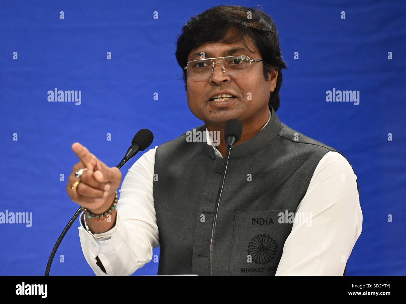 NEW DELHI, INDIA - NOVEMBER 3: Hockey India President Dr. Dilip Tirkey ...