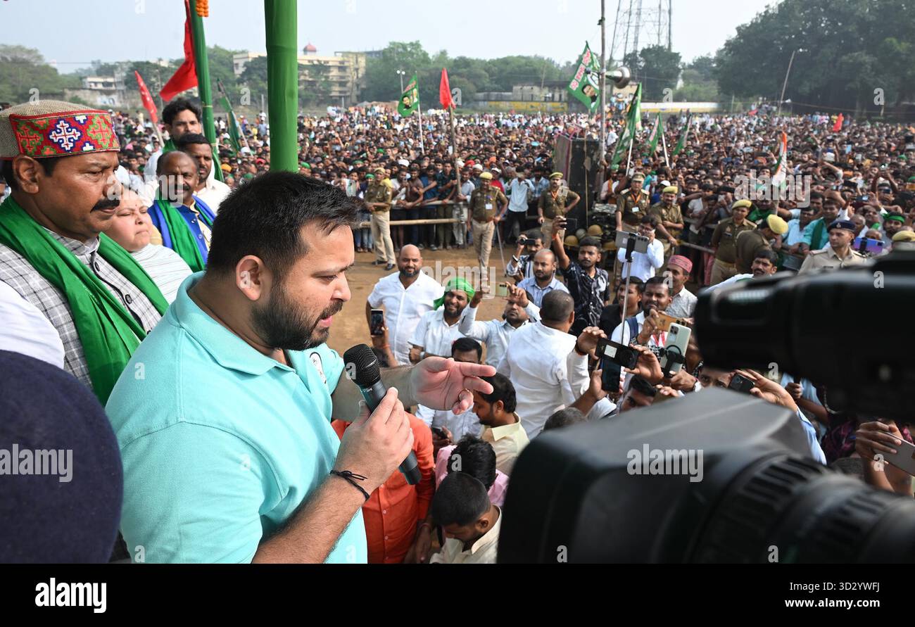 Patna, India. 03rd Nov, 2025. PATNA, INDIA - NOVEMBER 3: RJD leader ...