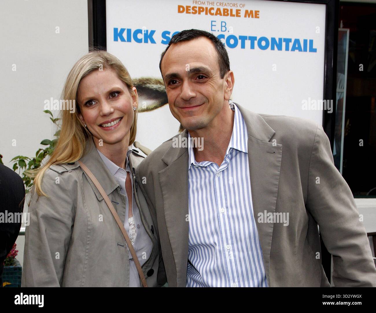 Hank Azaria and Katie Wright at the Los Angeles premiere of 'Hop' held ...