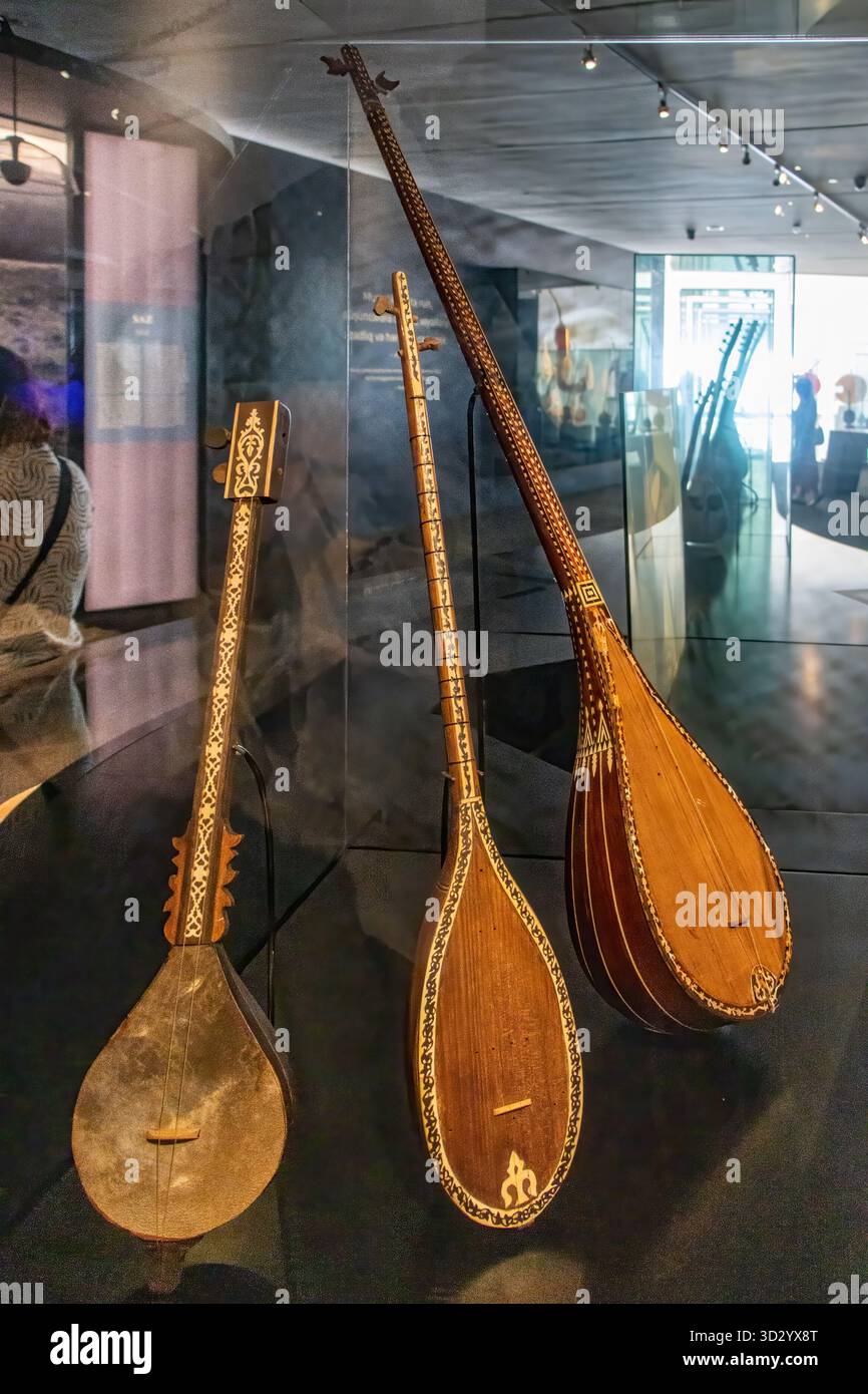 Baku, Azerbaijan. Azerbaijan Traditional musical instruments in Heydar ...