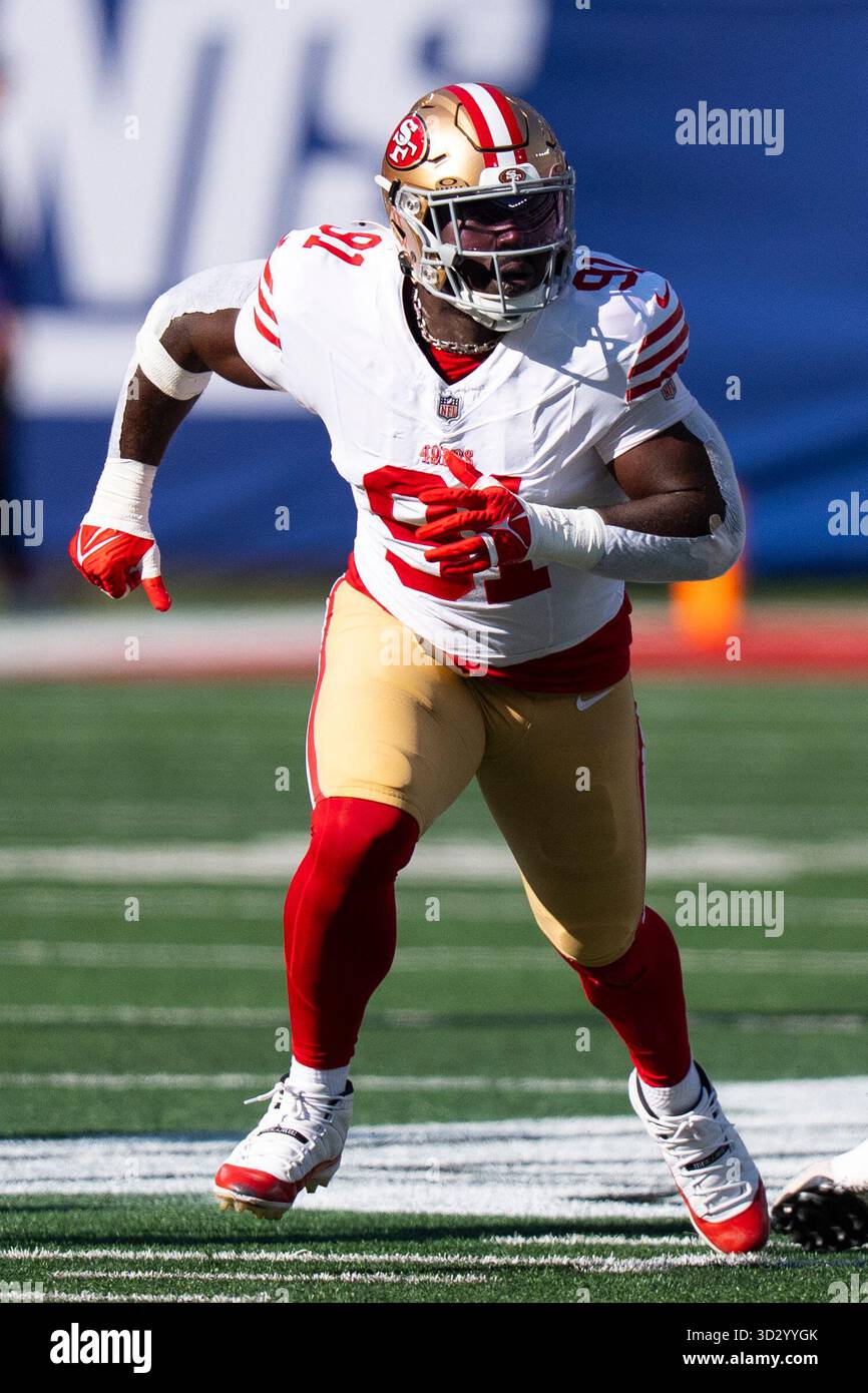 San Francisco 49ers defensive lineman Sam Okuayinonu (91) in action ...