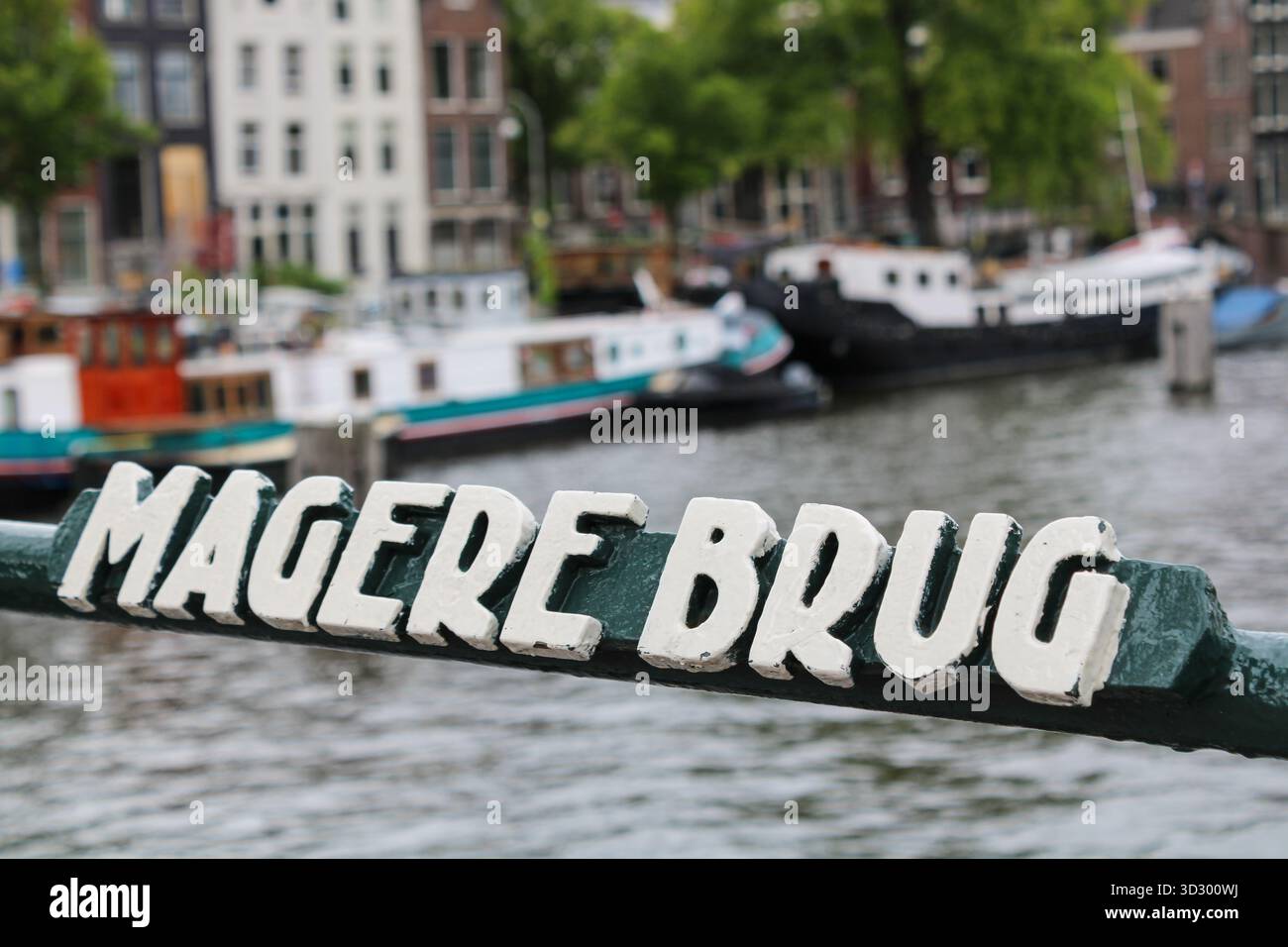 Amsterdam, Netherlands - July 5, 2025: Magere Brug bridge sign with ...