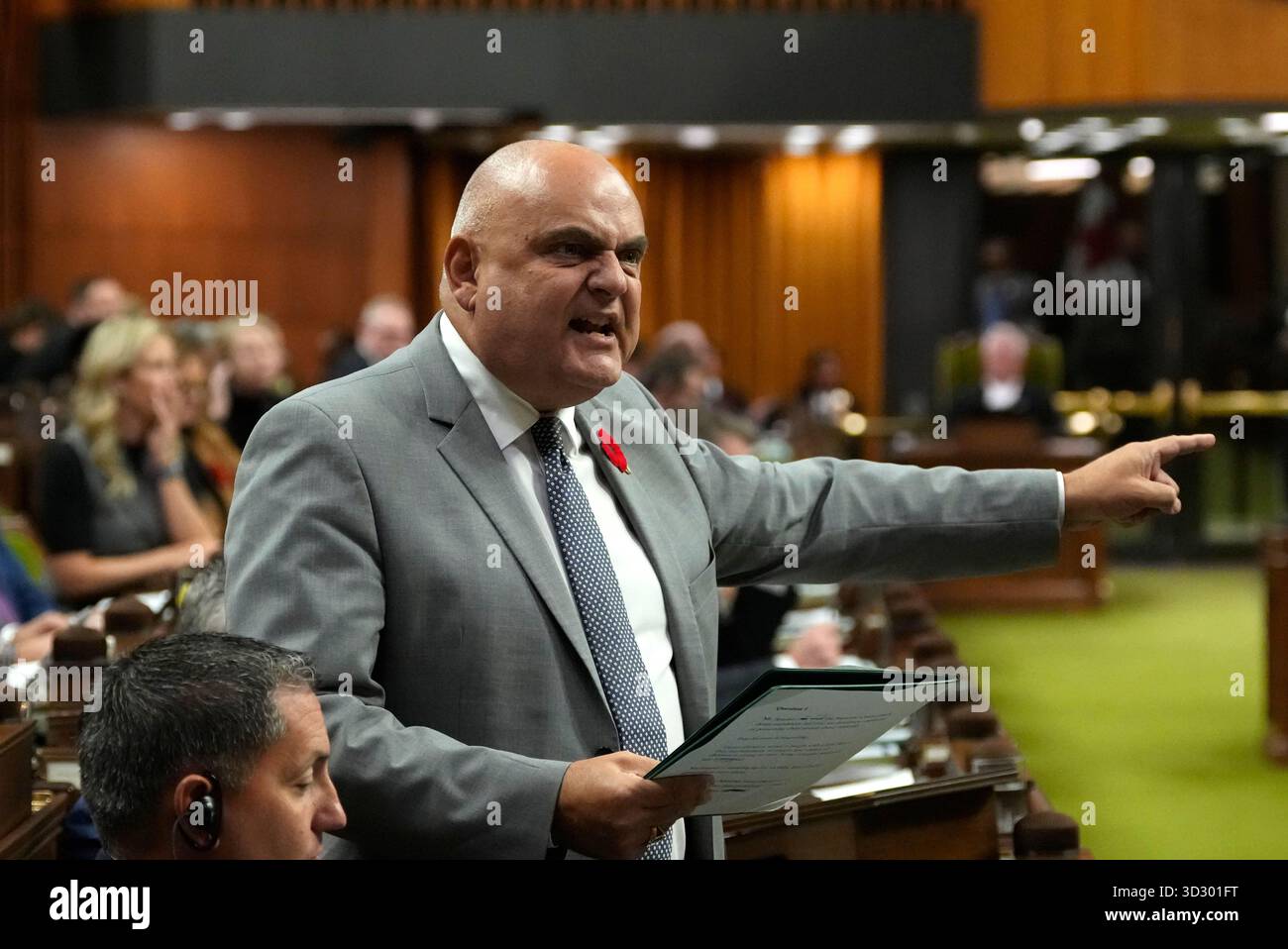 Conservative MP Larry Brock rises during Question Period in the House ...