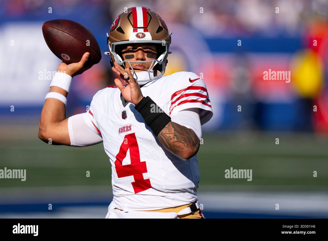 San Francisco 49ers quarterback Adrian Martinez (4) in action during an ...