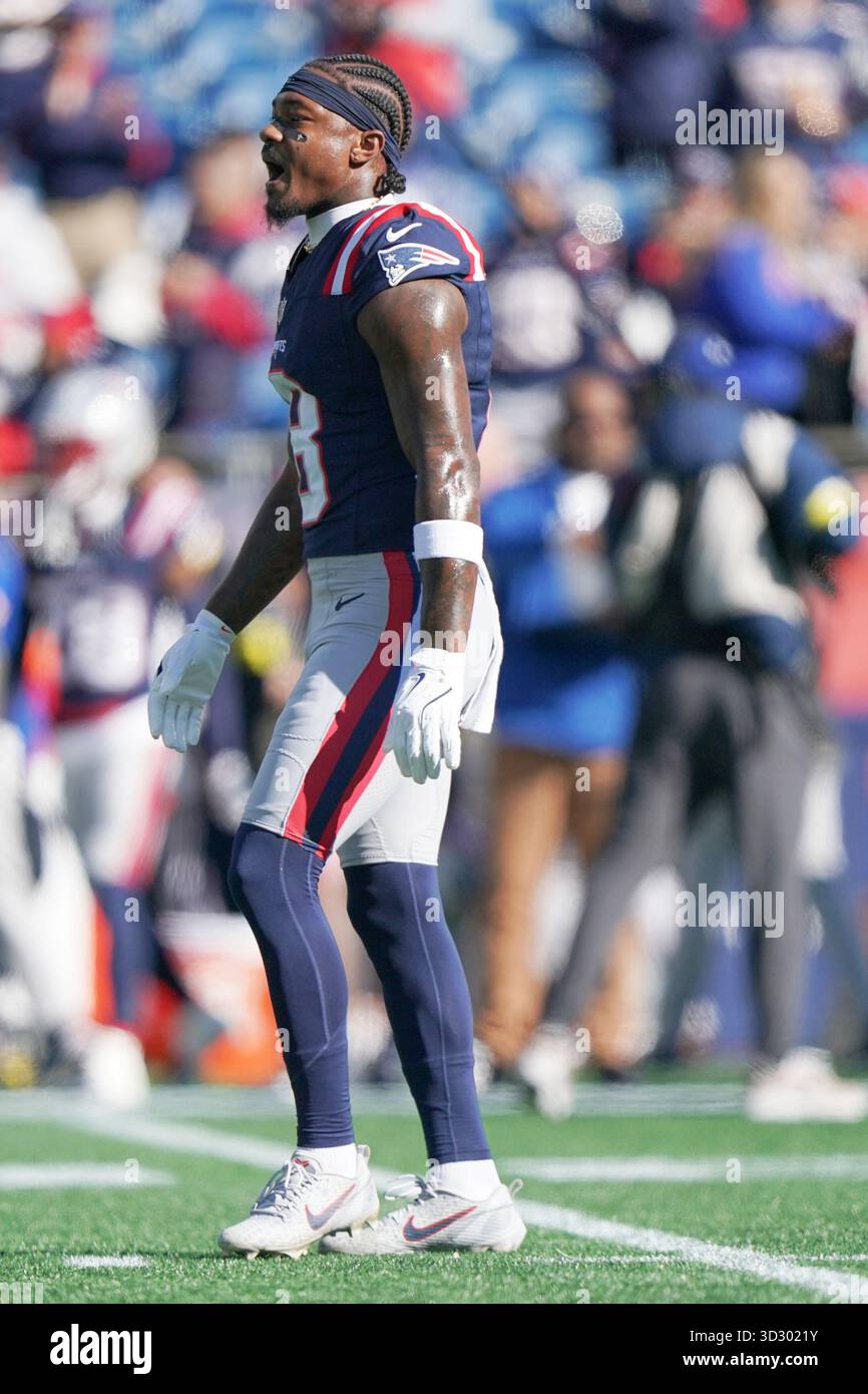 New England Patriots wide receiver Stefon Diggs (8) during an NFL ...