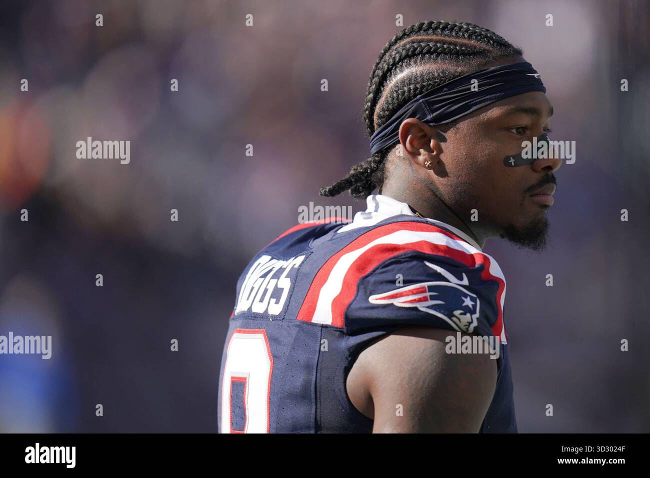 New England Patriots wide receiver Stefon Diggs (8) during an NFL ...