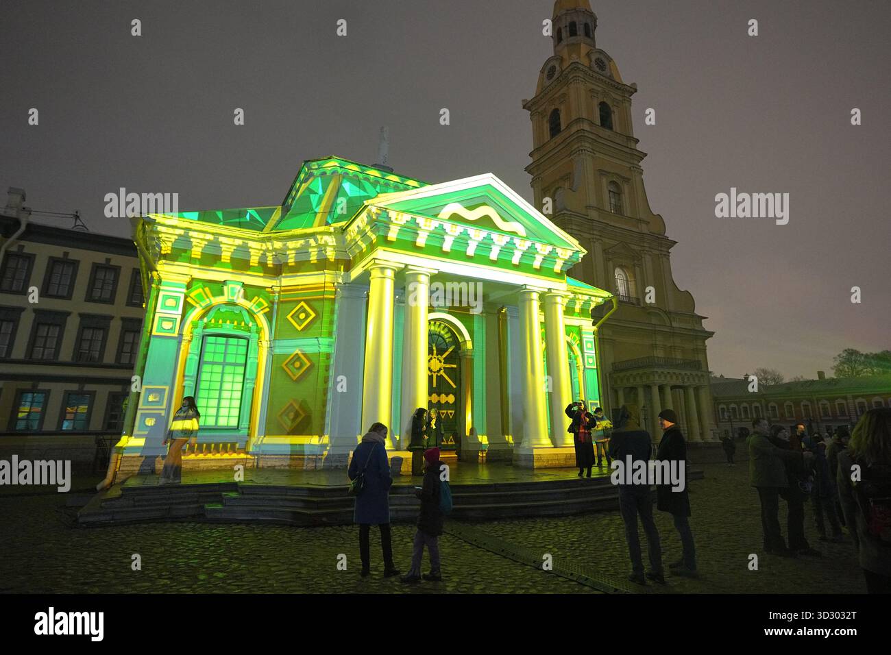 People watch the "Wonder of the Light" light show in the Saints Peter ...
