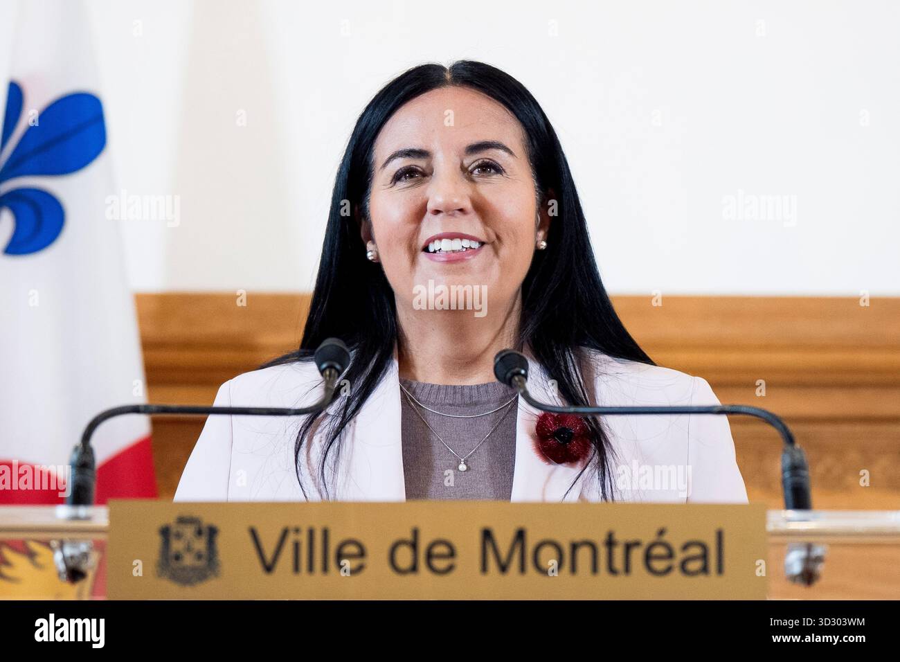 Montreal's mayor-elect Soraya Martinez Ferrada speaks to the media in ...