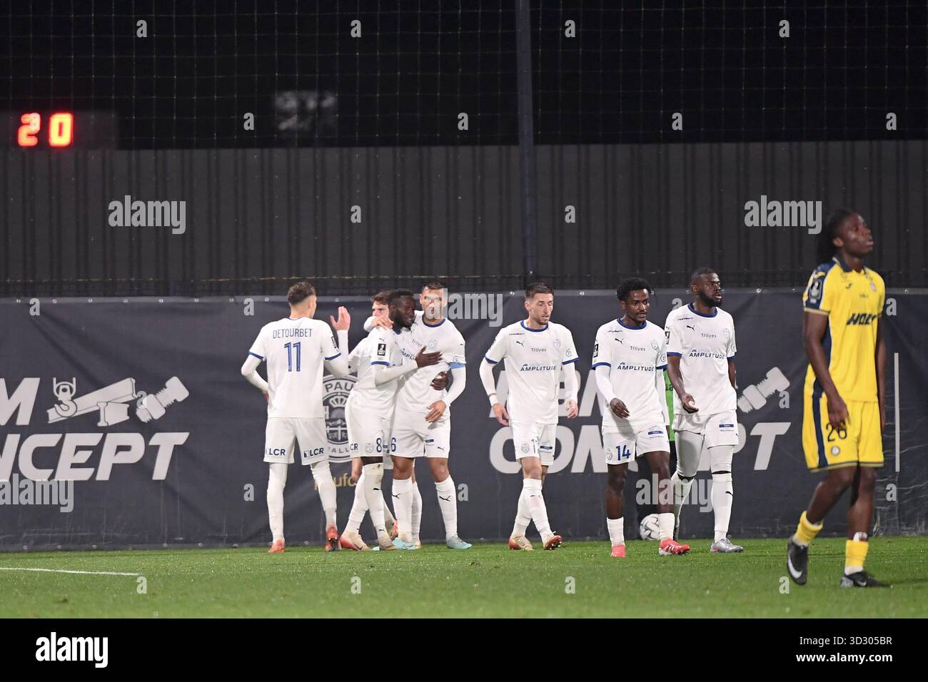 Equipe de football de Troyes ESTAC during the Ligue 2 BKT match between ...