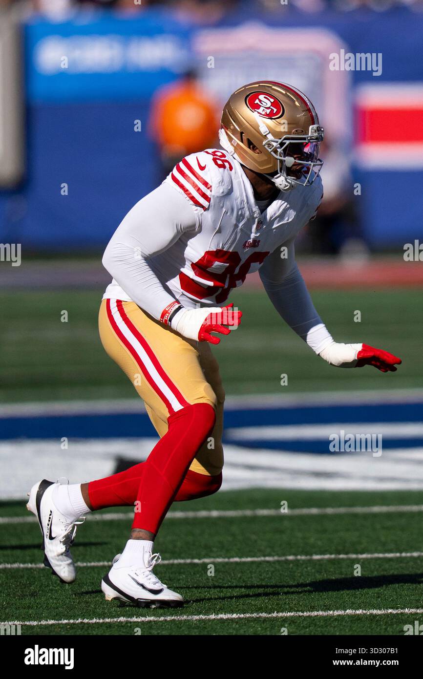 San Francisco 49ers defensive lineman Clelin Ferrell (96) in action ...