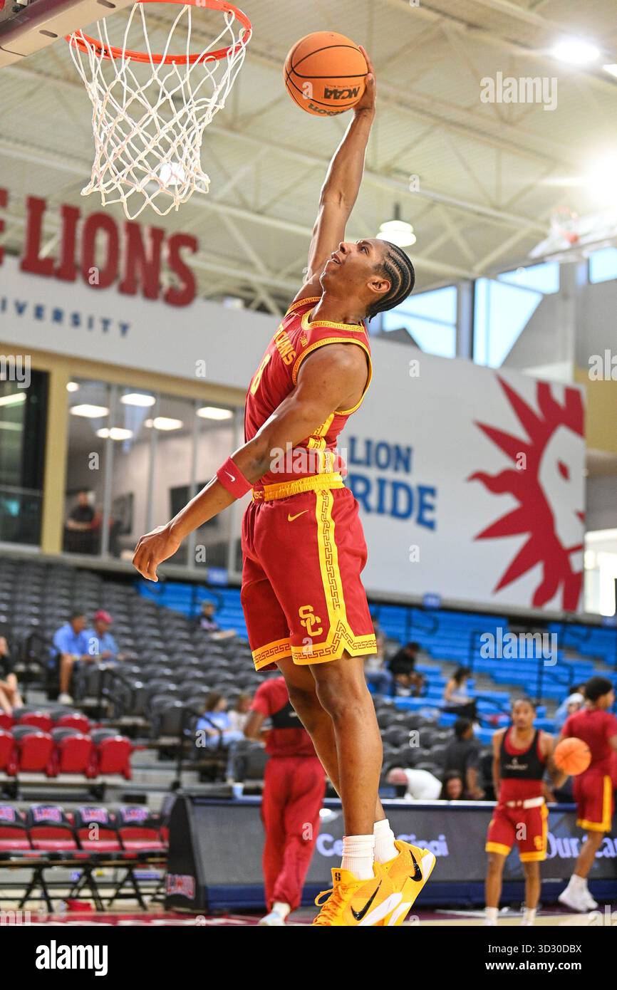 LOS ANGELES, CA - OCTOBER 18: USC Trojans guard Jerry Easter II (8 ...