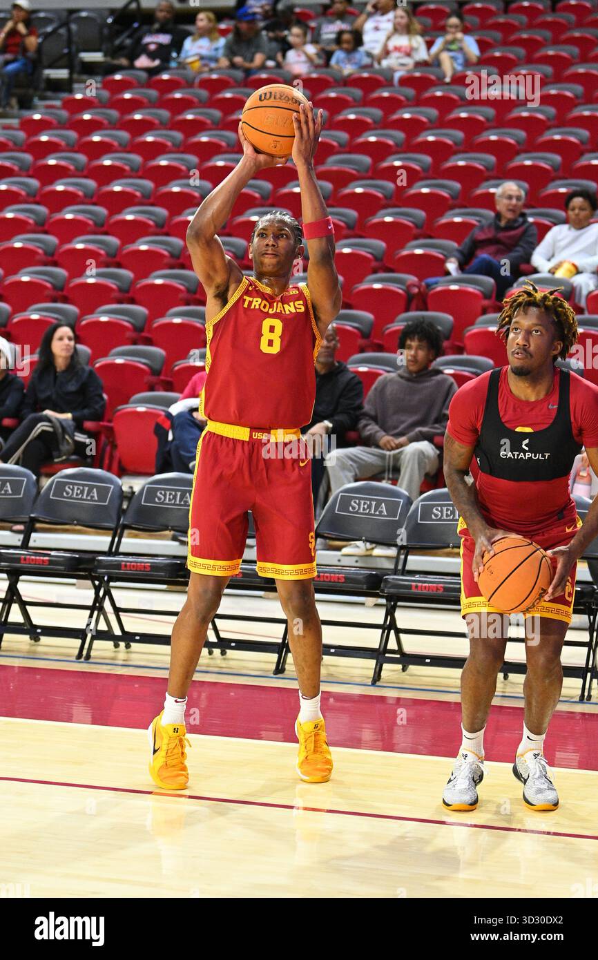 LOS ANGELES, CA - OCTOBER 18: USC Trojans guard Jerry Easter II (8 ...