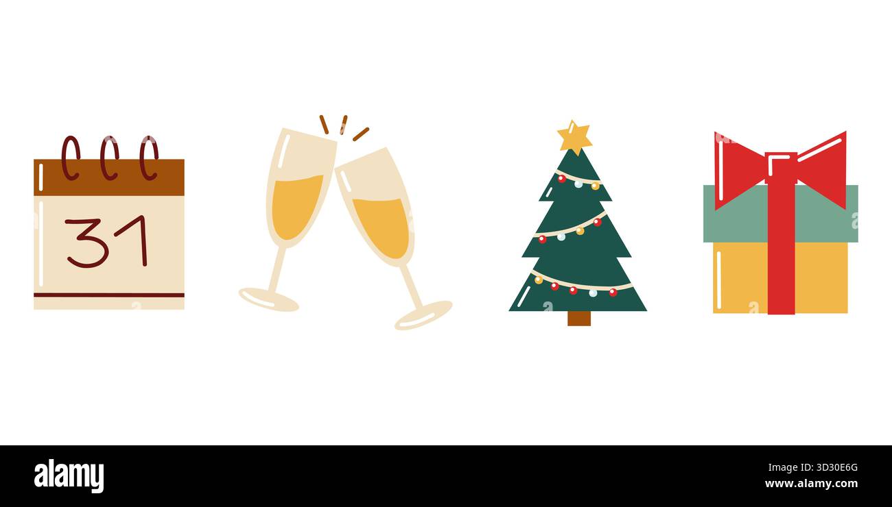 Red gift box champagne Stock Vector Images - Alamy