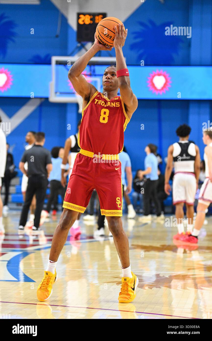 LOS ANGELES, CA - OCTOBER 18: USC Trojans guard Jerry Easter II (8 ...