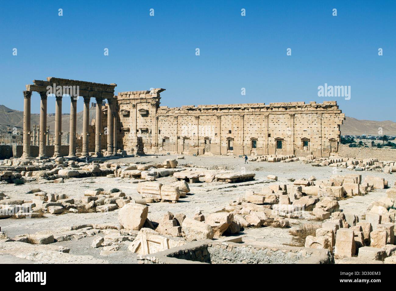 Wide view of the Temple of Bel complex in the ancient oasis city of ...