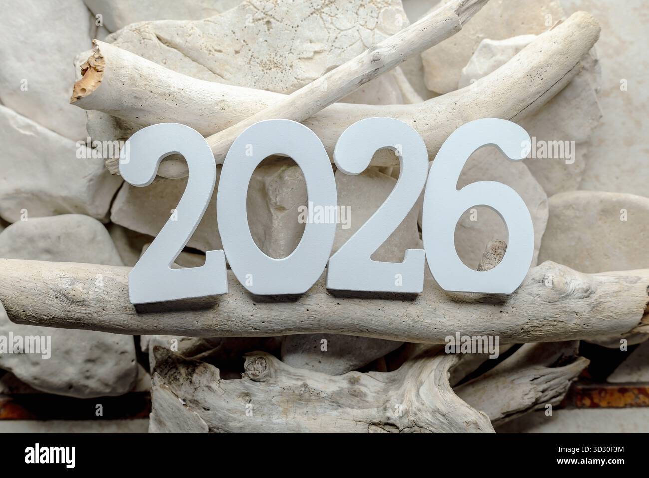 Year 2026 wooden numbers hi-res stock photography and images - Alamy