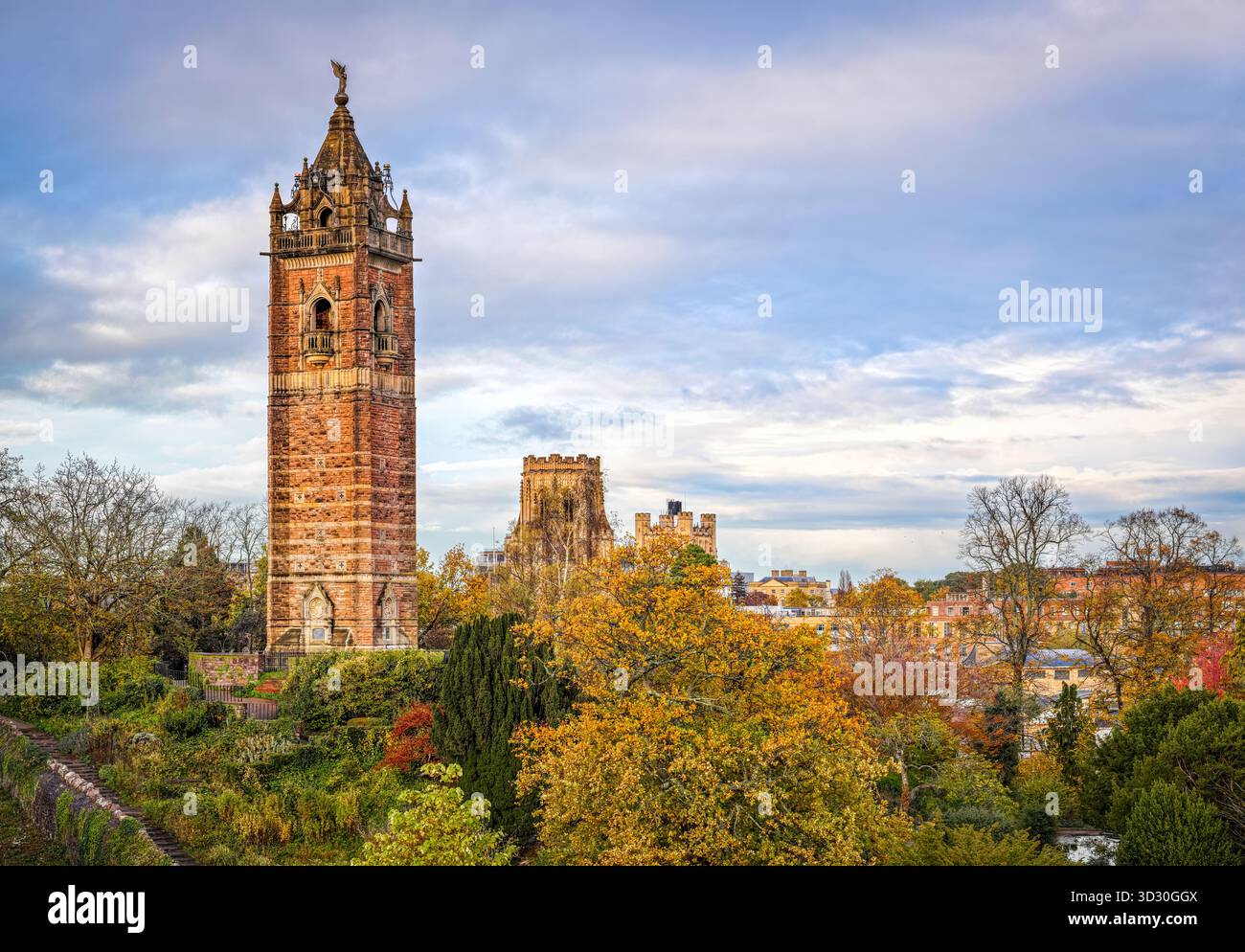 Scenic view of Cabot Tower surrounded by colorful autumn trees in ...