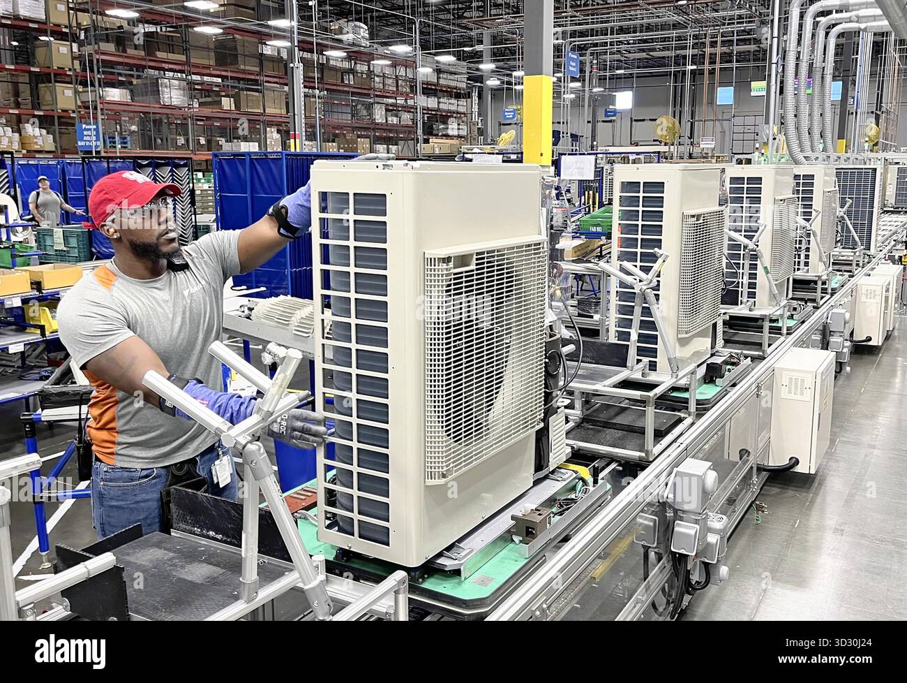 Air conditioning equipments are produced at Daikin factory in Texas ...