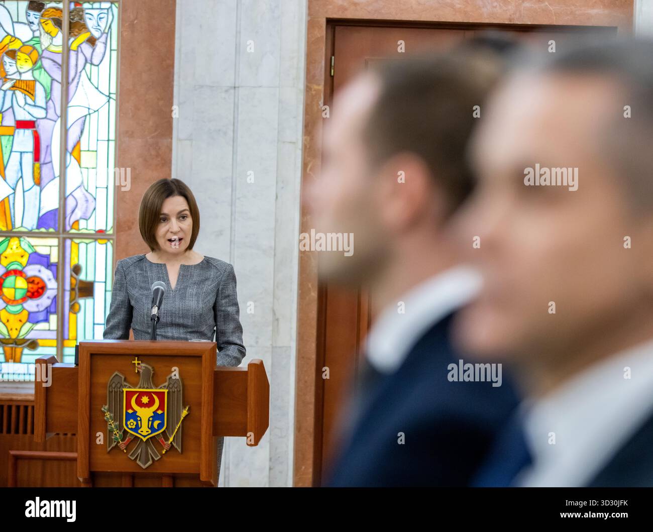Chisinau, Moldova - November 01, 2025: President of Moldova Maia Sandu ...