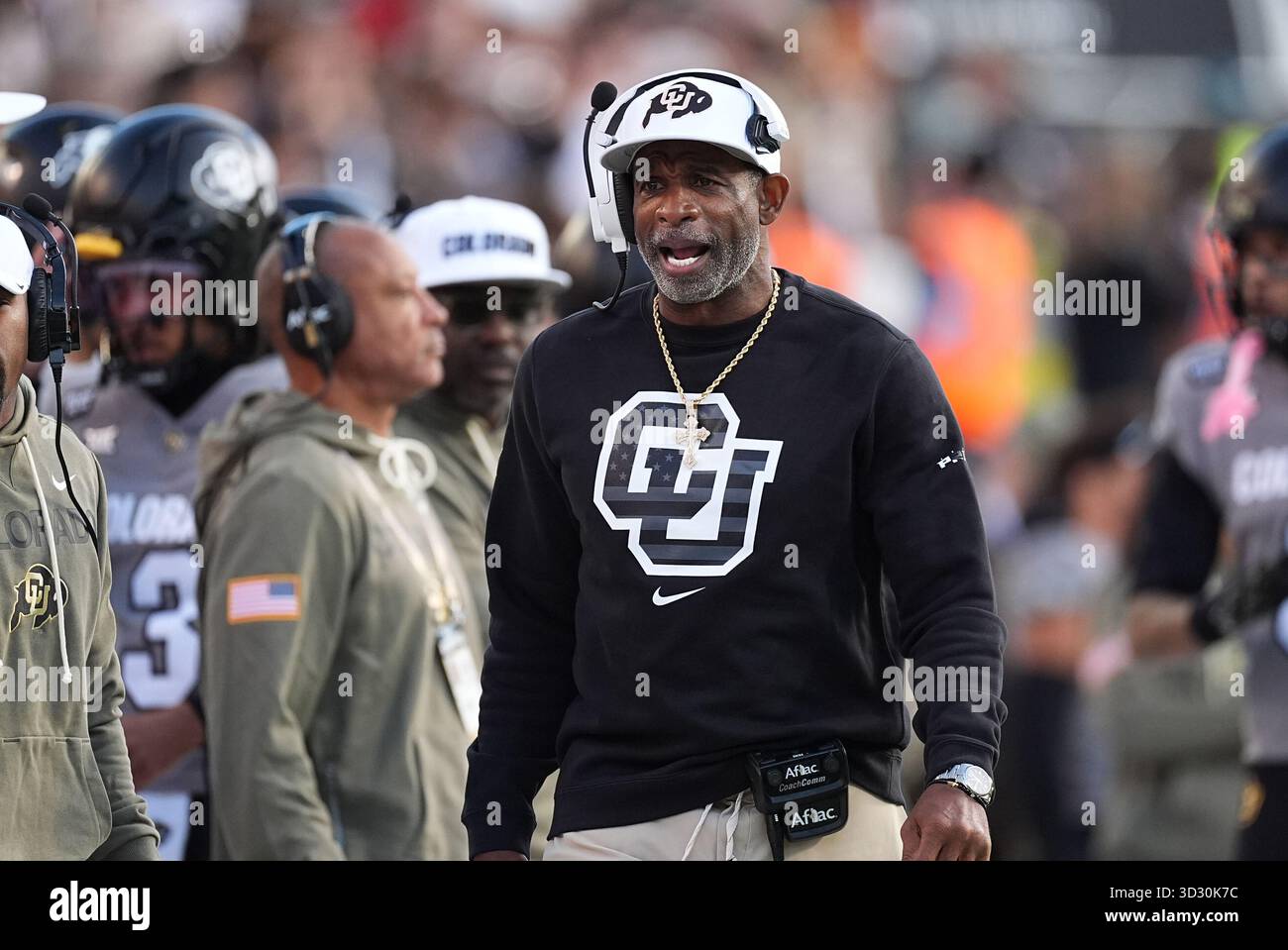 Colorado head coach Deion Sanders in the first half of an NCAA college ...