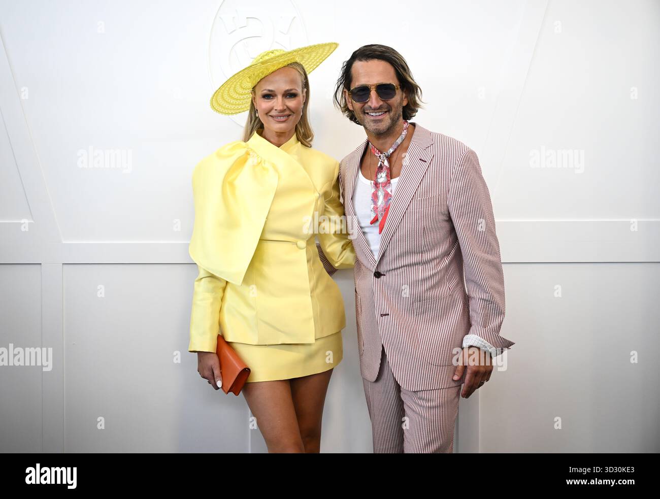 Jane and Joey Scandizzo pose for photographs at Flemington Racecourse ...