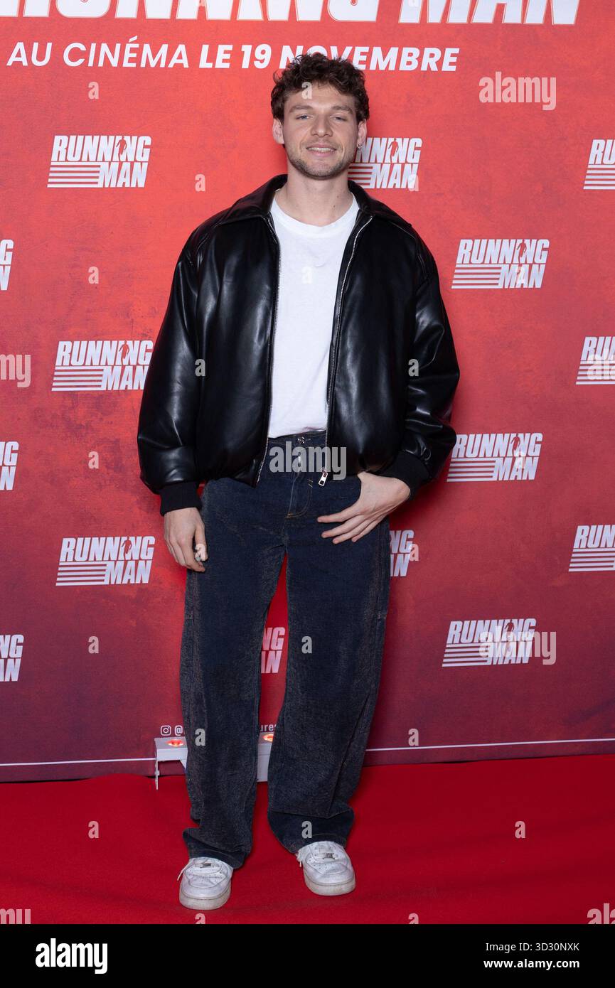 Theo P. from Star Academy 2025 attends 'Running Man' Paris Film ...