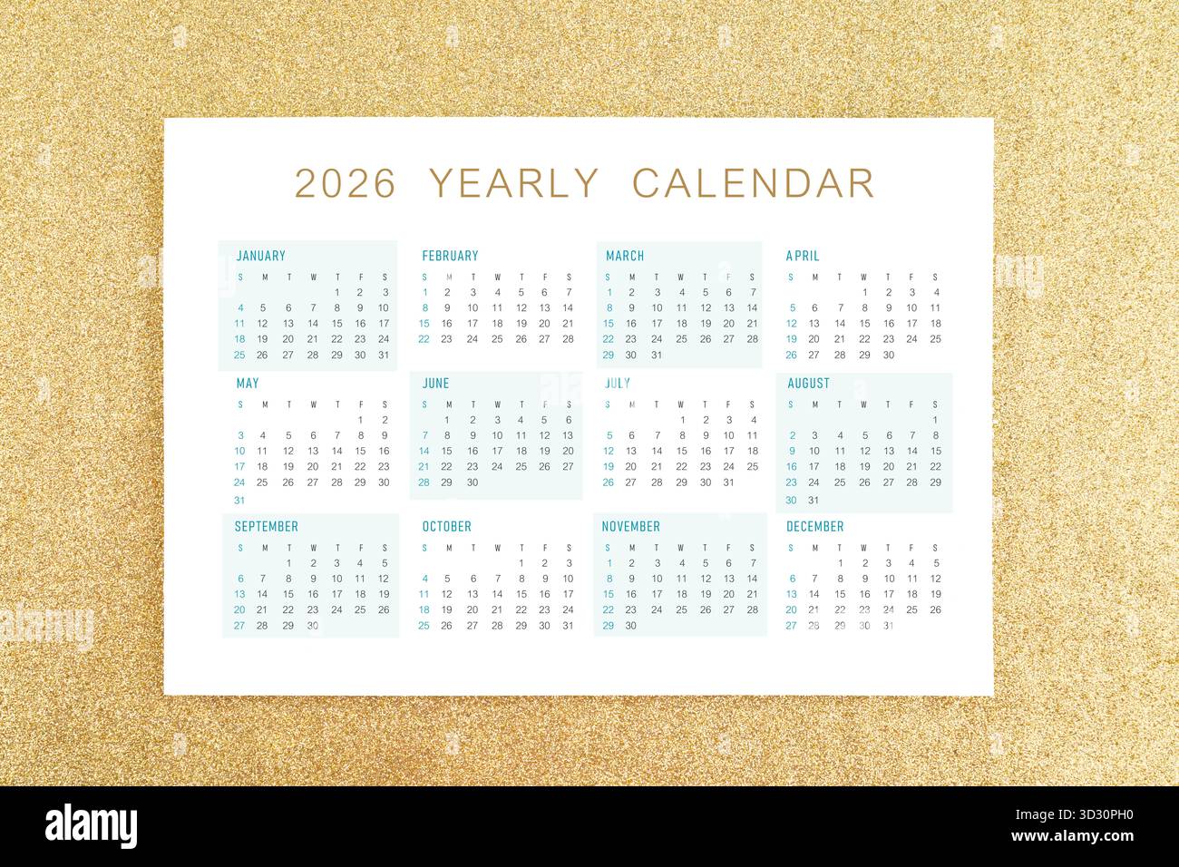 Calendar 2026 year on paper hi-res stock photography and images - Alamy