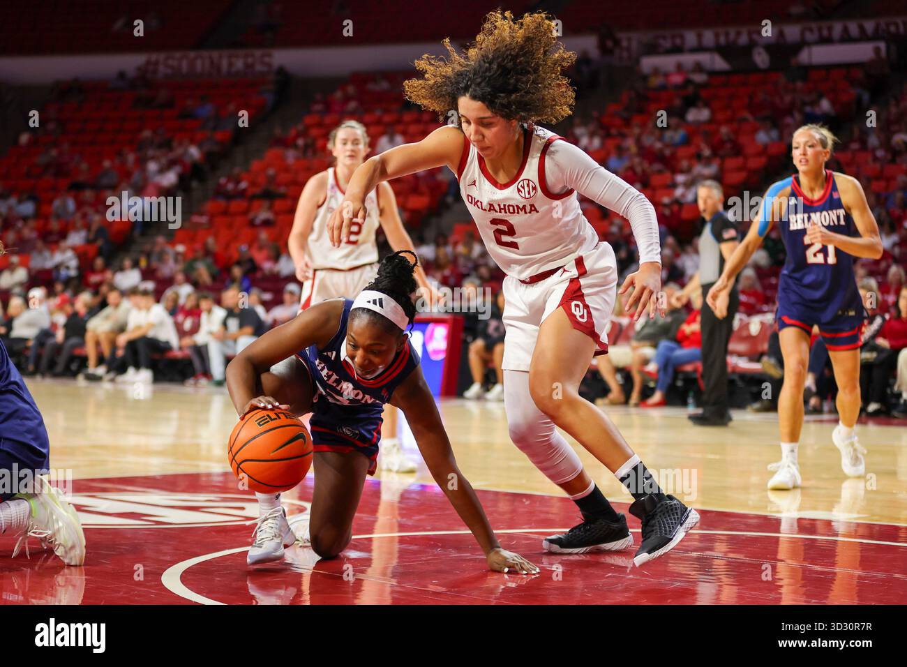 NORMAN, OK - NOVEMBER 03: Belmont Bruin guard Sanaa Tripp (5) and ...