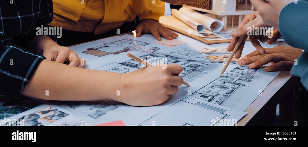 A dynamic workshop scene highlighting collaboration in architecture as ...