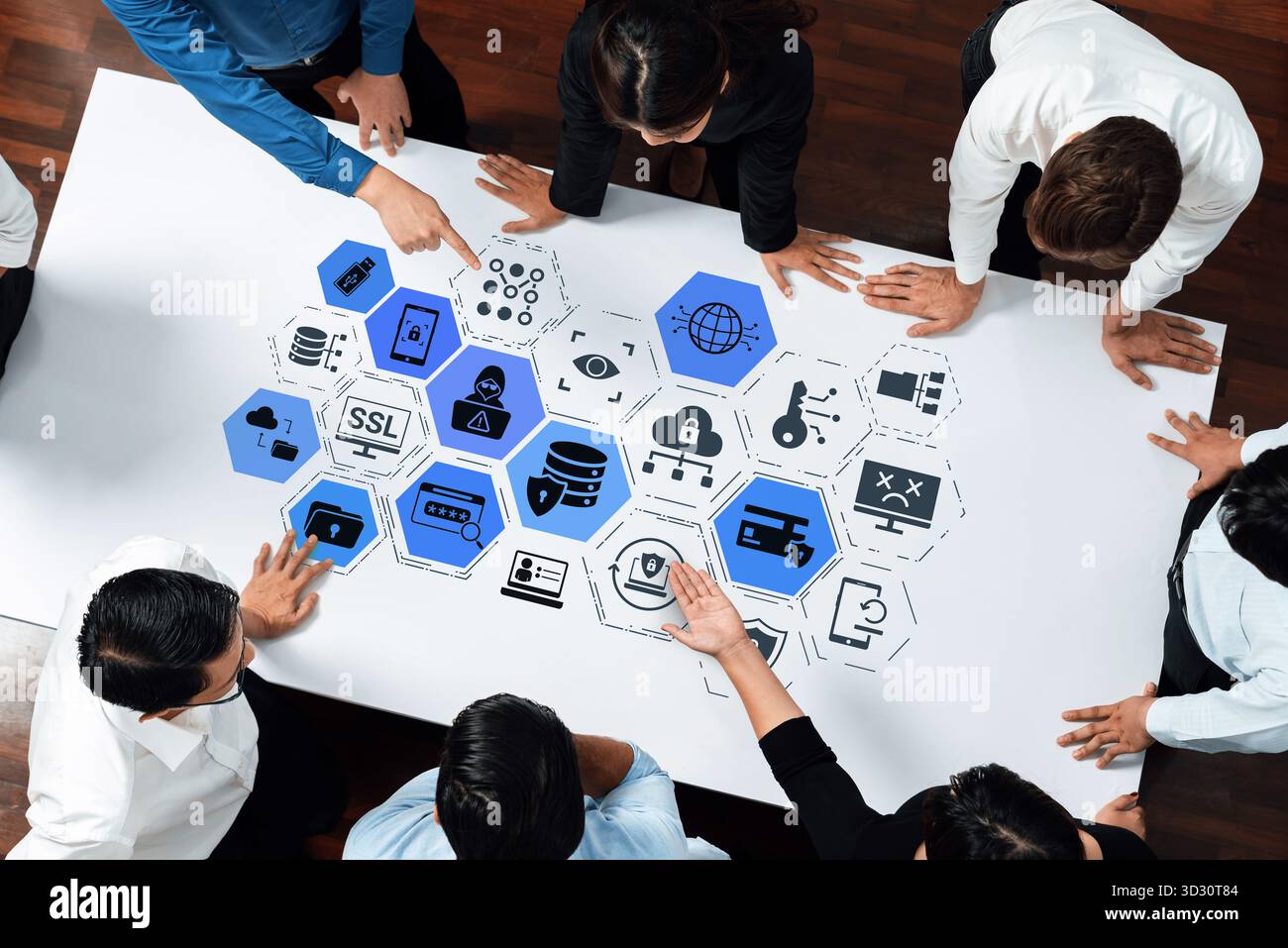 Data privacy and cyber security icons show encryption, data privacy ...